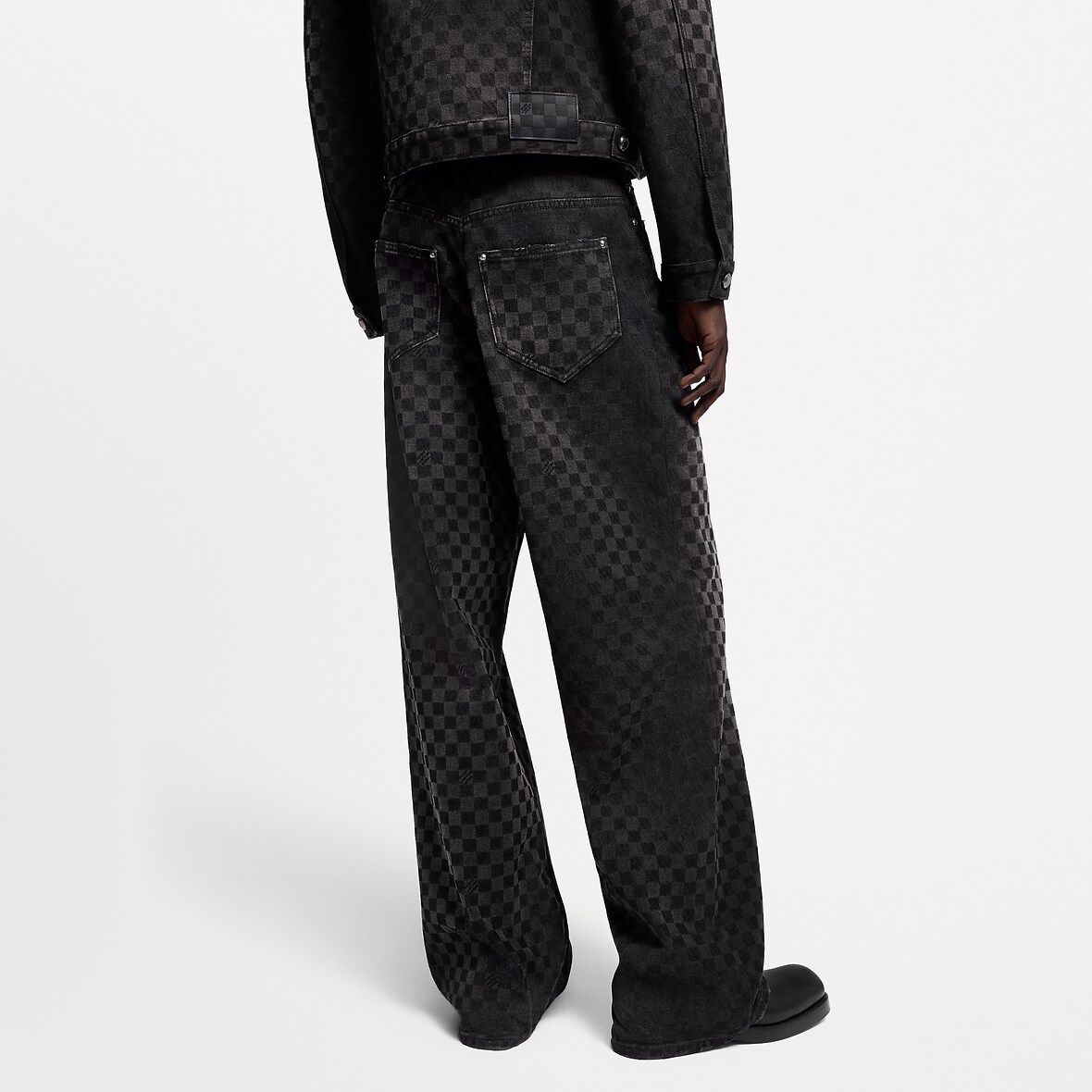 Flocked Damier Denim Wide-Leg Pants - Ready to Wear | LOUIS VUITTON